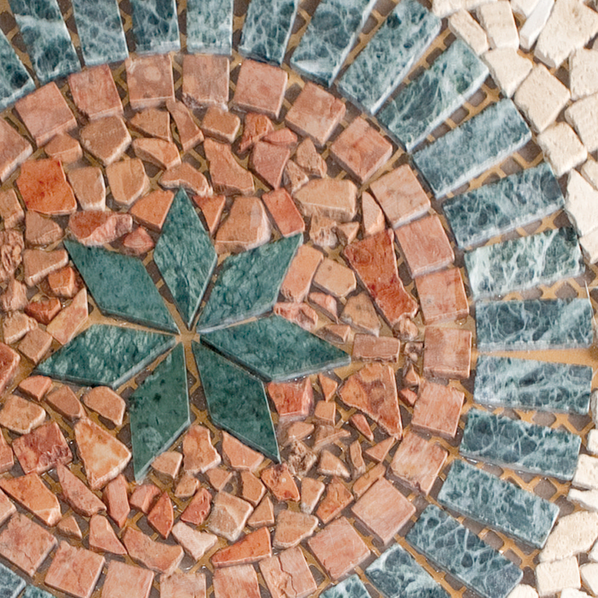 Rosone quadrato 60x60 in travertino burattato IMOLA