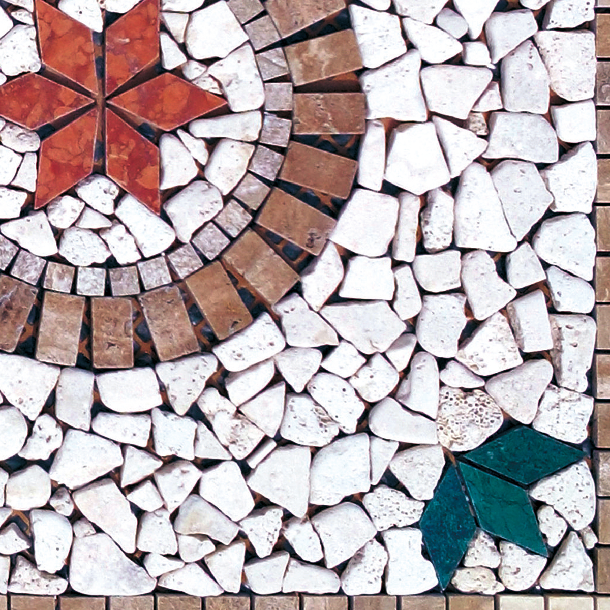 Rosone quadrato 60x60 in travertino burattato STELLA